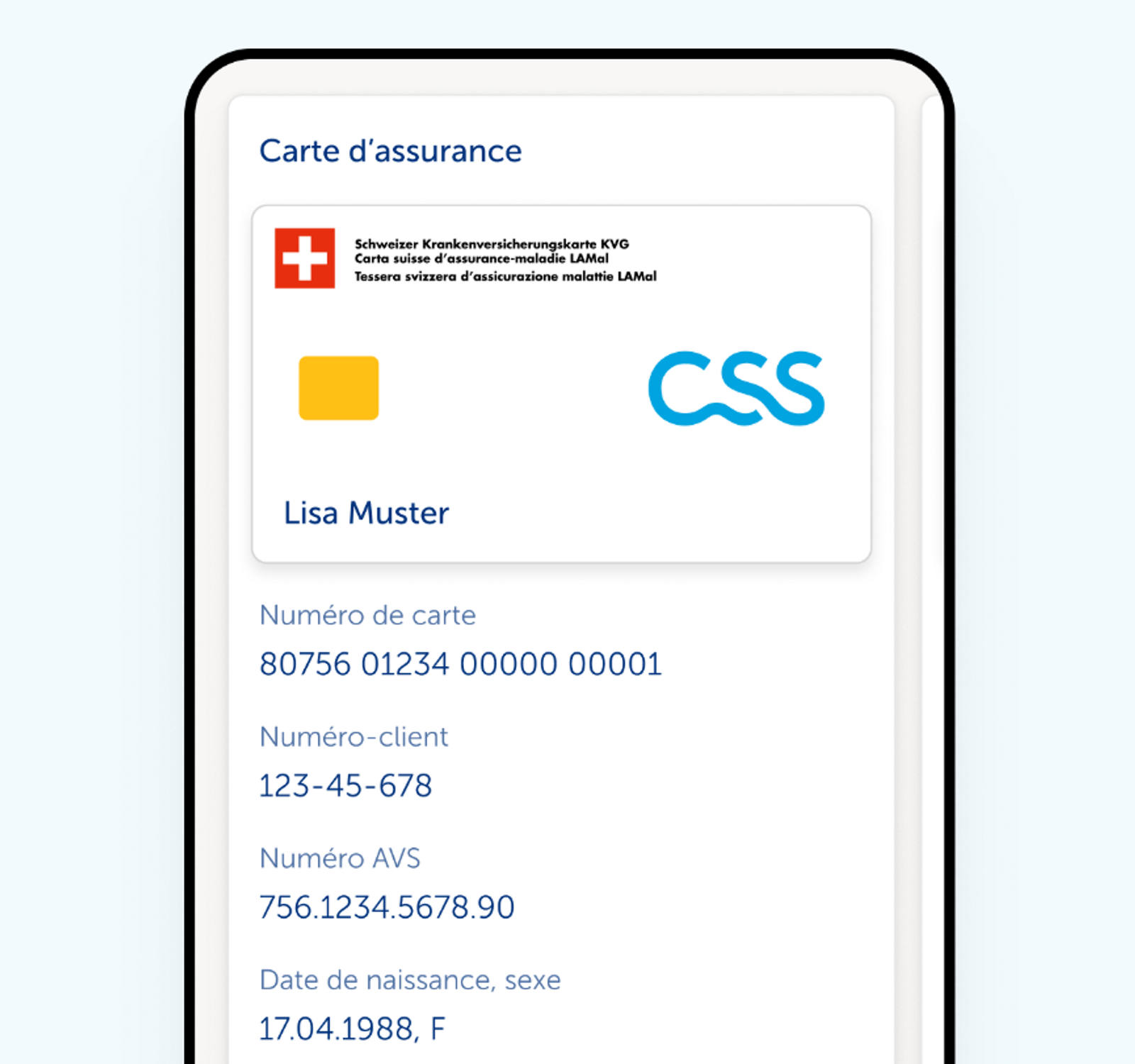 Appli myCSS – portail client de la CSS