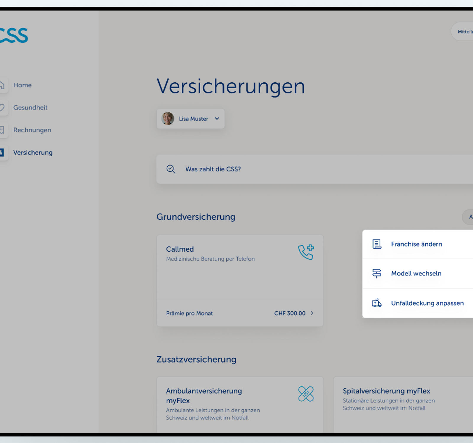 myCSS – Kundenportal der CSS