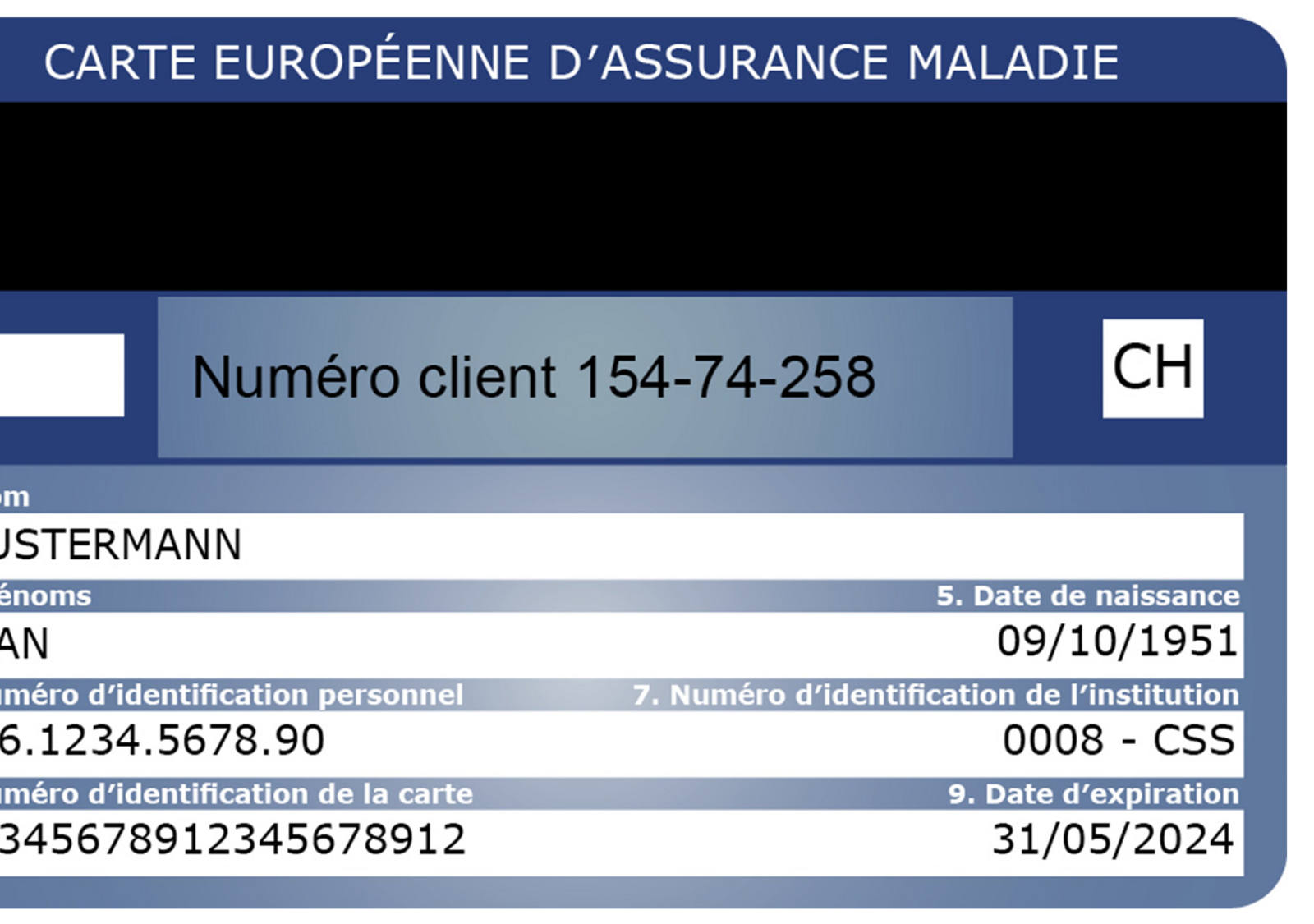 Commander une carte d’assurance – vite réglé à la CSS
